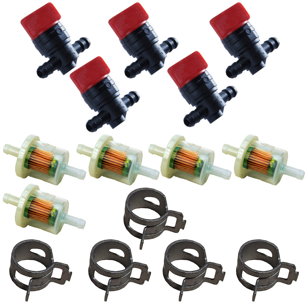Shut-Off Valve w/ Filter & Clamp (5 each) Fits Briggs & Stratton ...